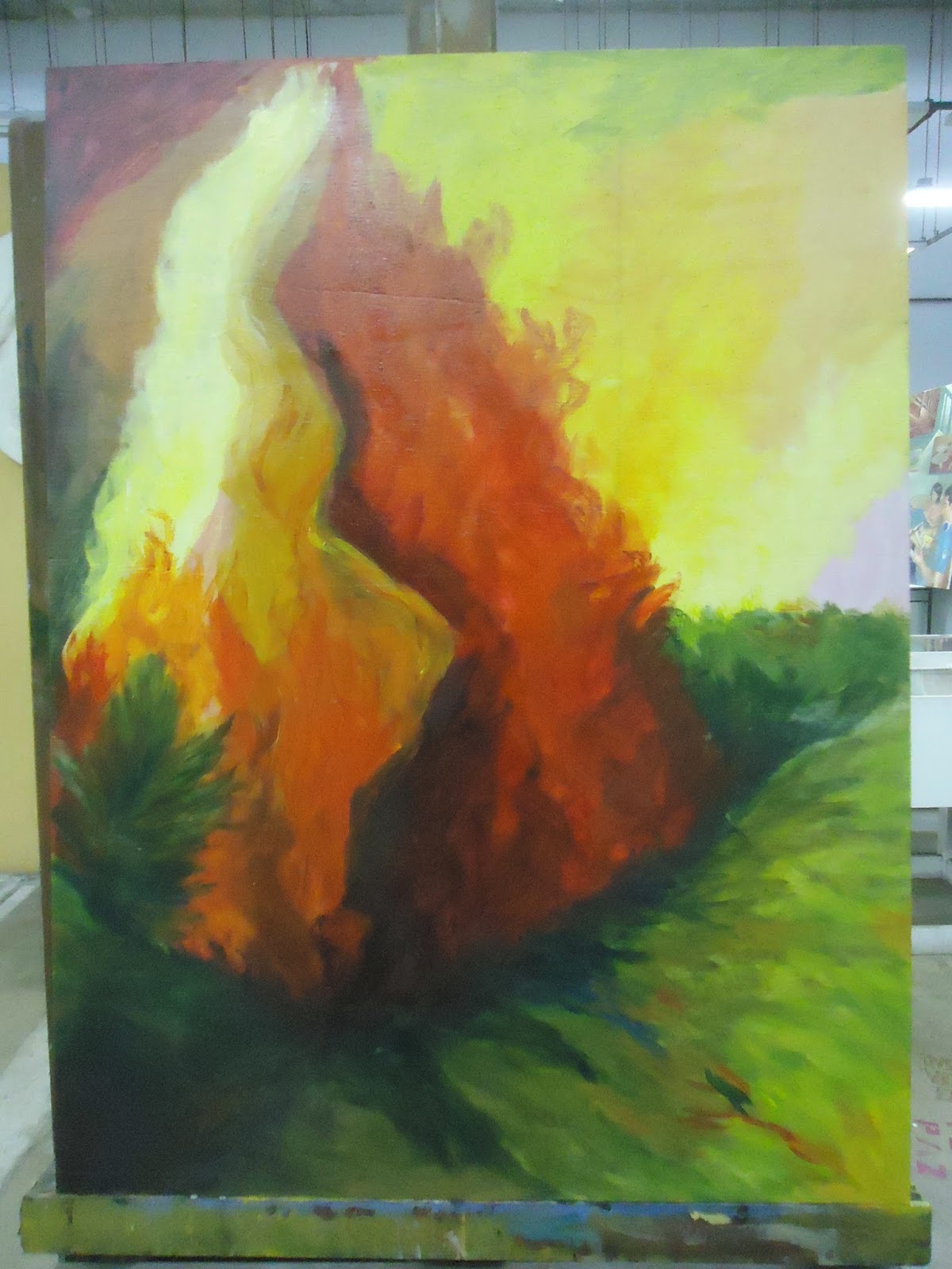 Natural pensamento: Pintura em técnica mista - trabalho final