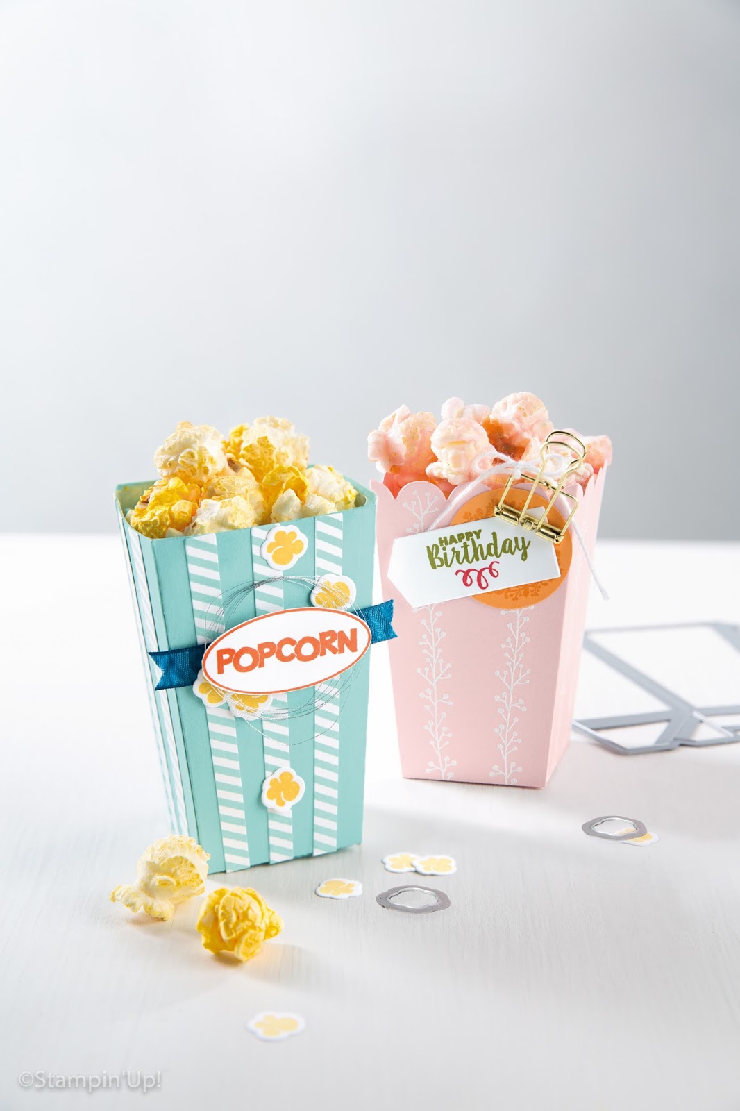 Scraproomboom: Popcorn Schachtel