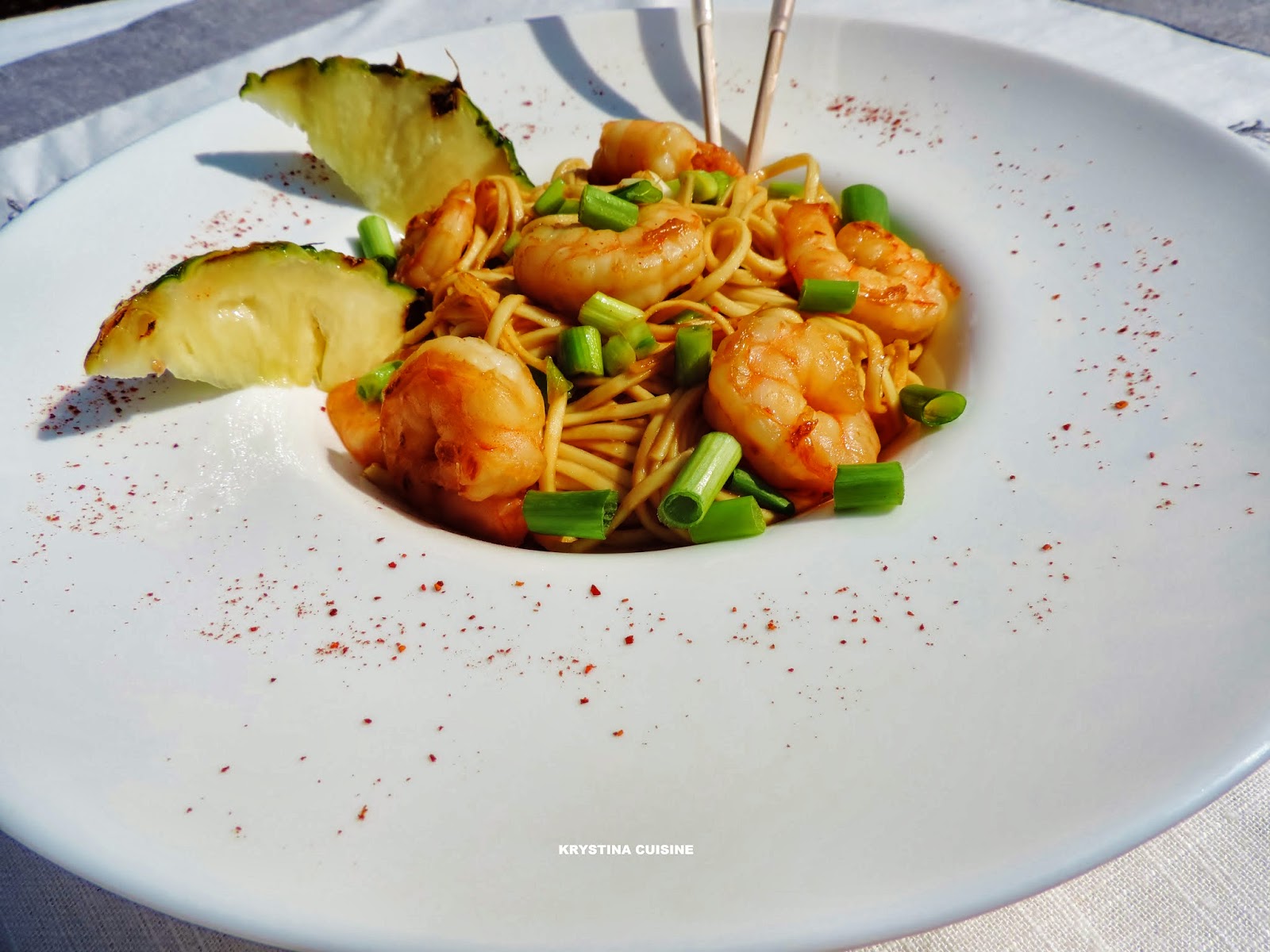 Krystina cuisine: Nouilles sautées aux scampis