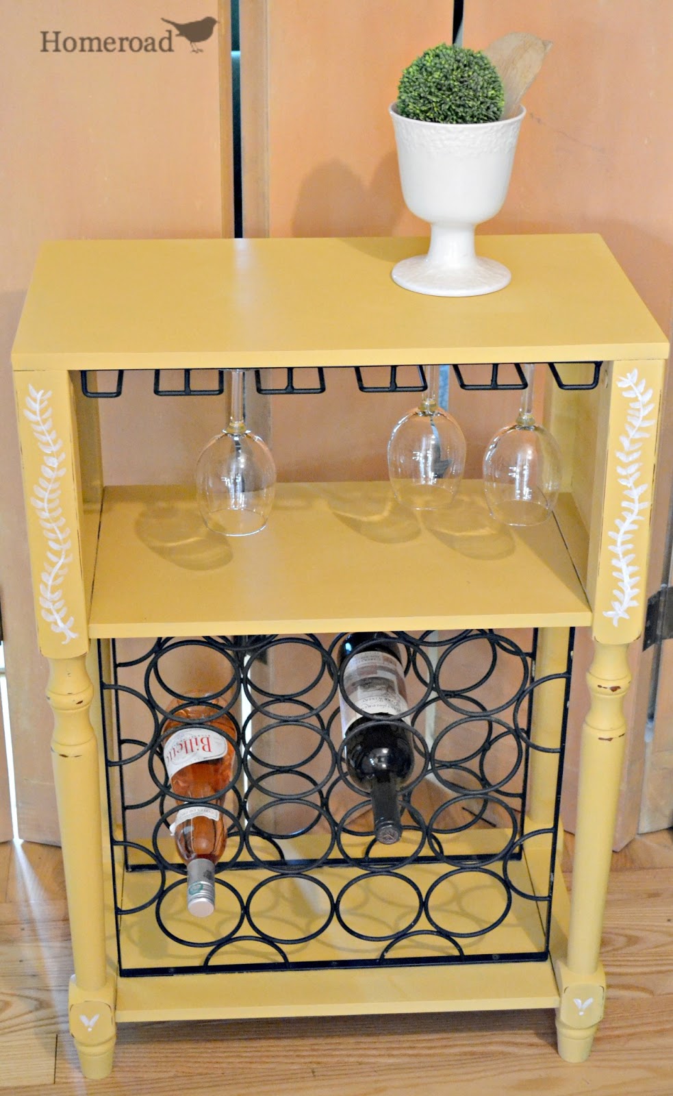 Yellow Wine Rack Beverage Center