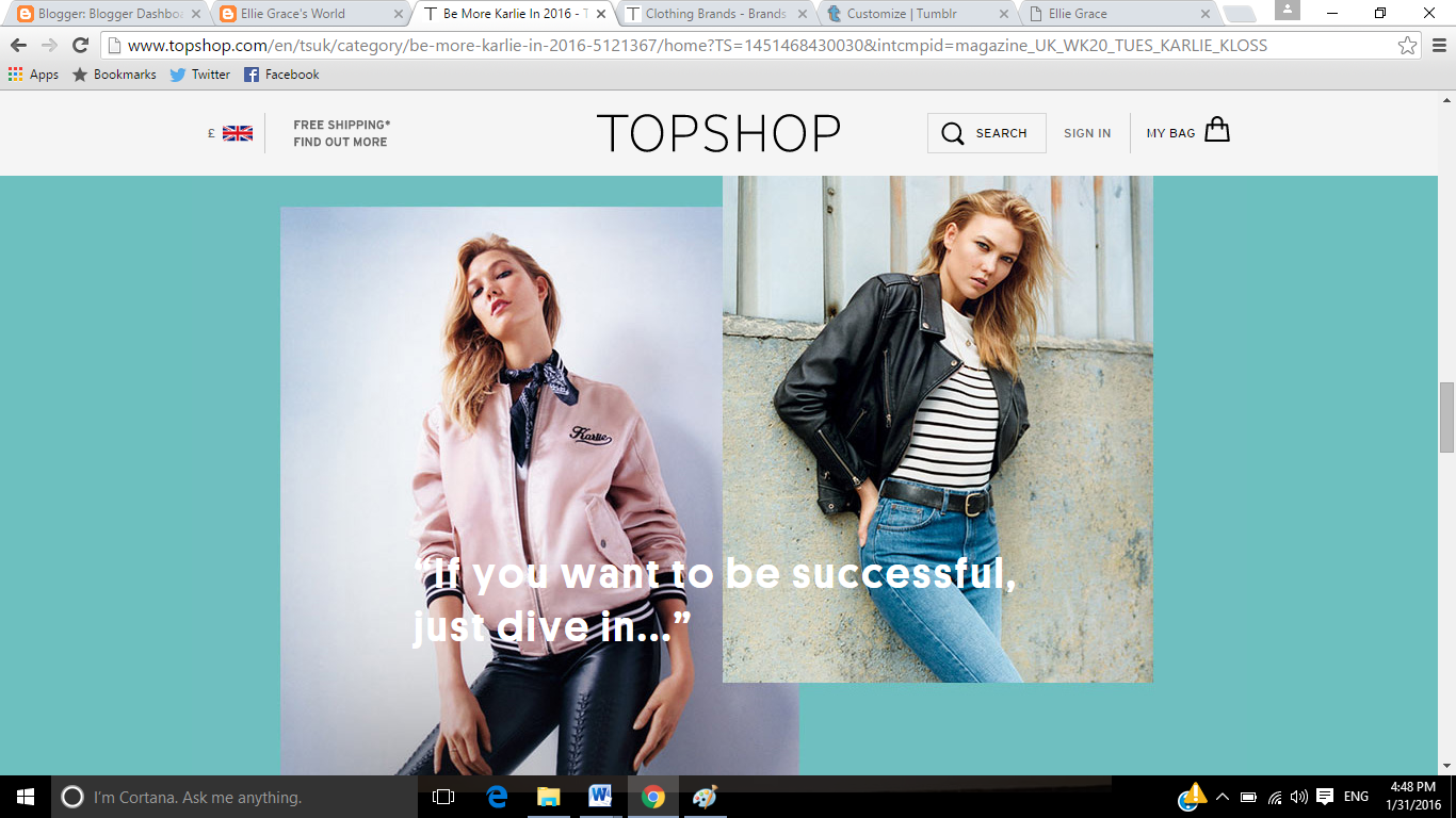 Digital Publishing: Topshop - Website Design