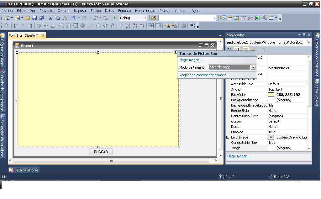 "EL HUGUITO": MOSTRAR UNA IMAGEN EN UN PICTURE BOX C#