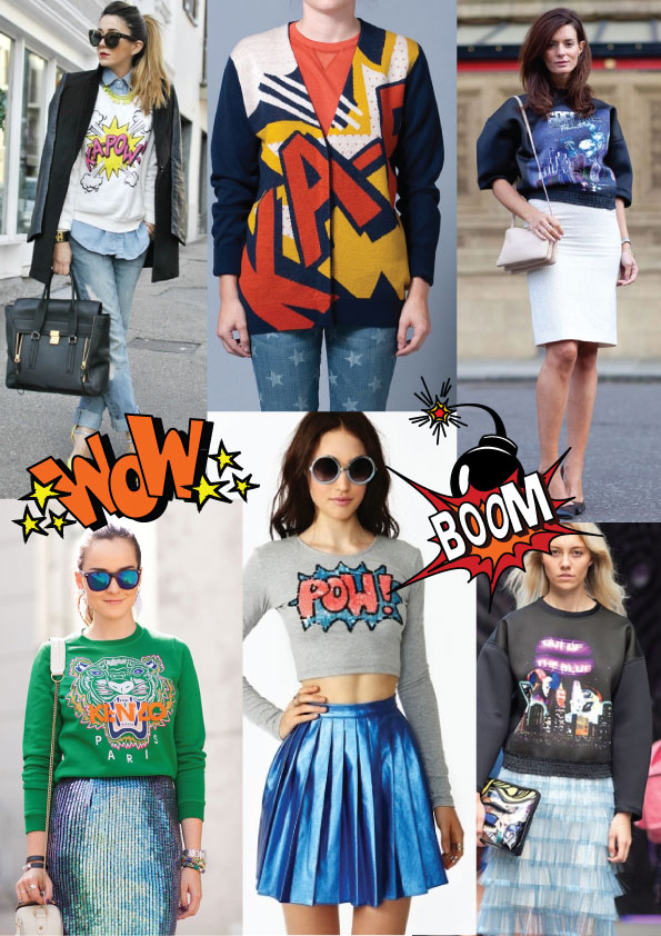 Print Fashion: Kitsch Comic book printed sweaters