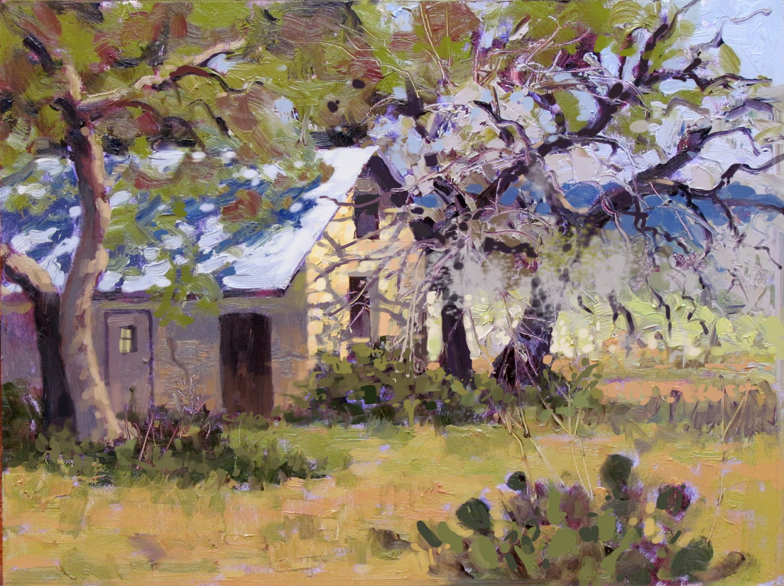 Landscape Artists International: "OLD ROCK CABIN" – plein air and ...
