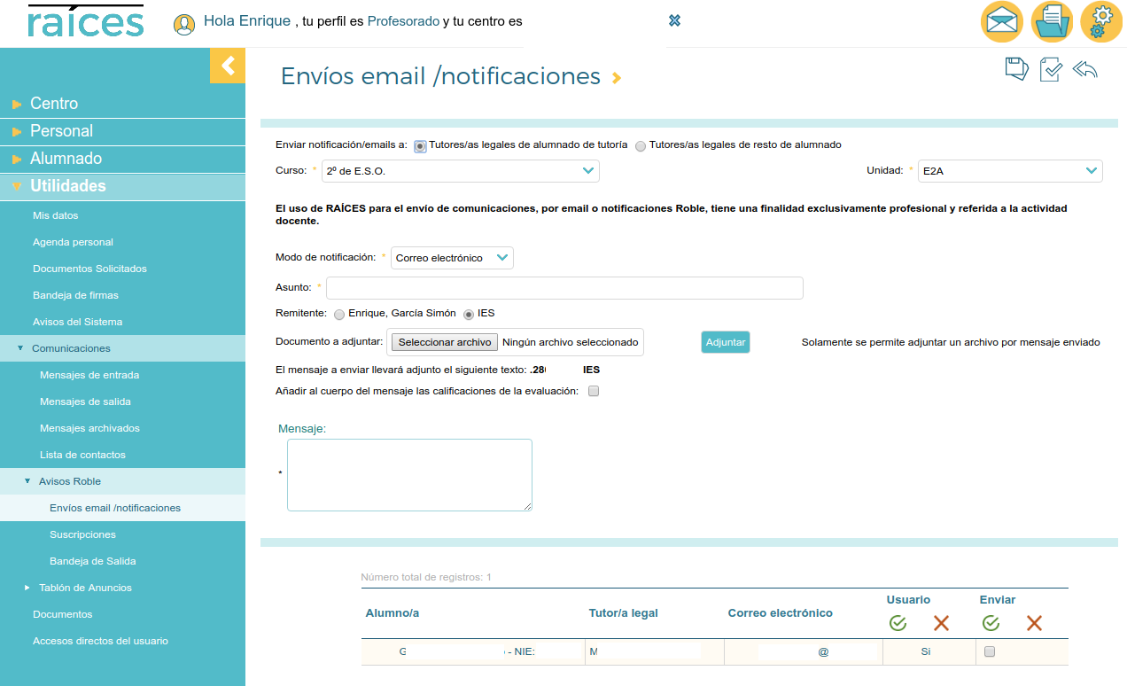 Raíces: programa gestión educativa Madrid