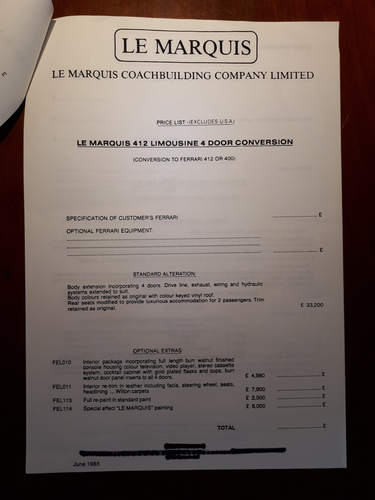 Ferrari 400: Robert Jankel Design - Le Marquis - Ferrari 400 ...