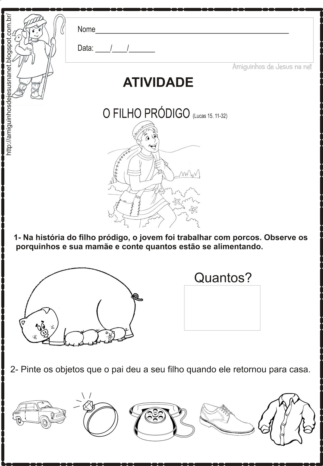 Atividades Sobre O Filho Prodigo