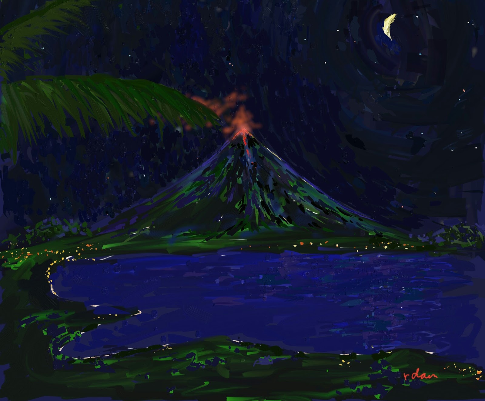Mayon Volcano 2018 Eruption at Night - Voyager-3