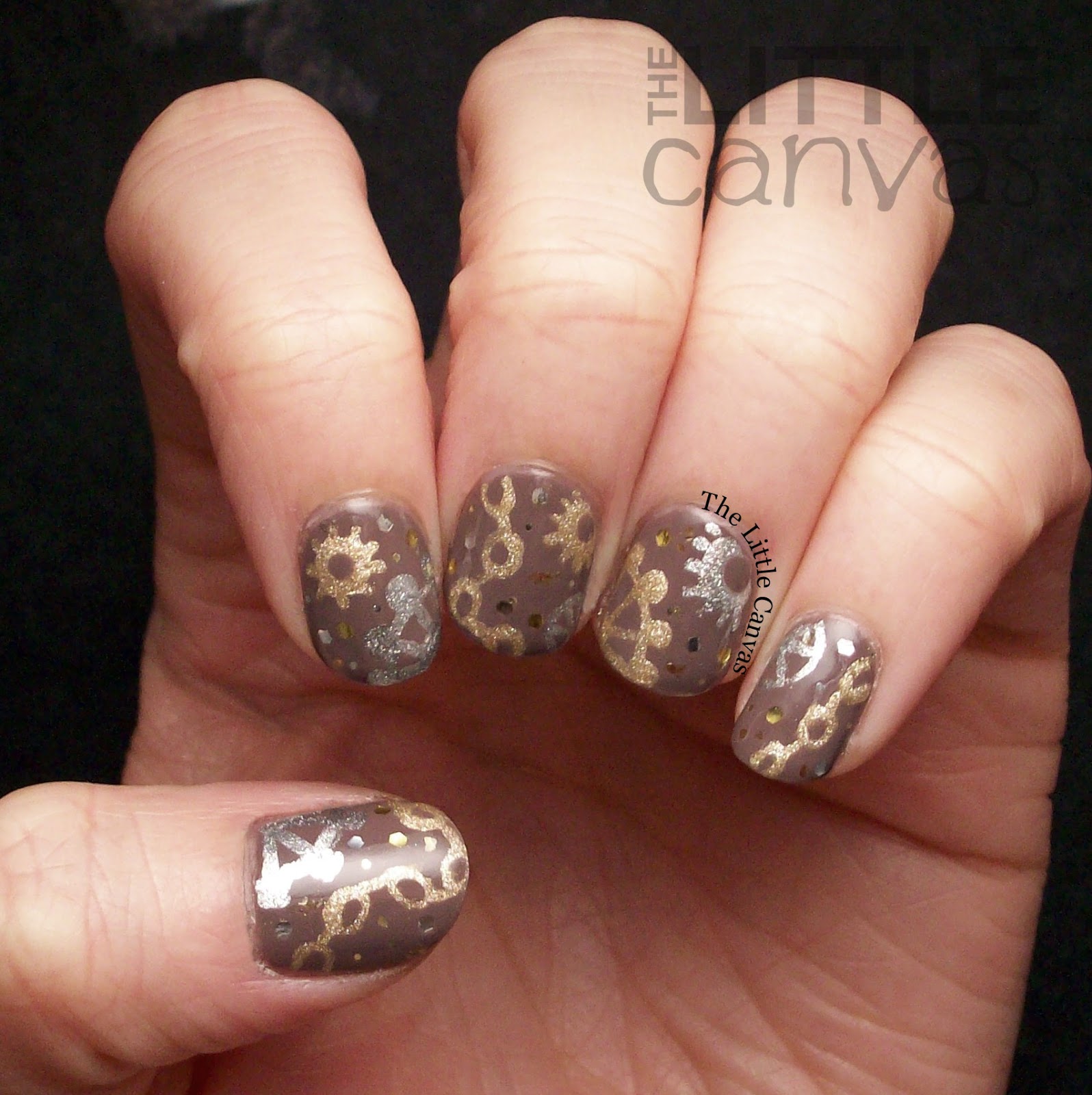The Beauty Buffs - Metallic - Steampunk Nail Art - The Little Canvas
