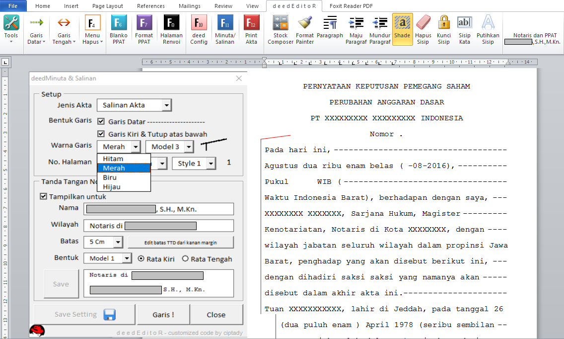 Aplikasi Notaris dan PPAT: deedEditoR v.7.0 Aplikasi untuk Notaris yang sangat membantu