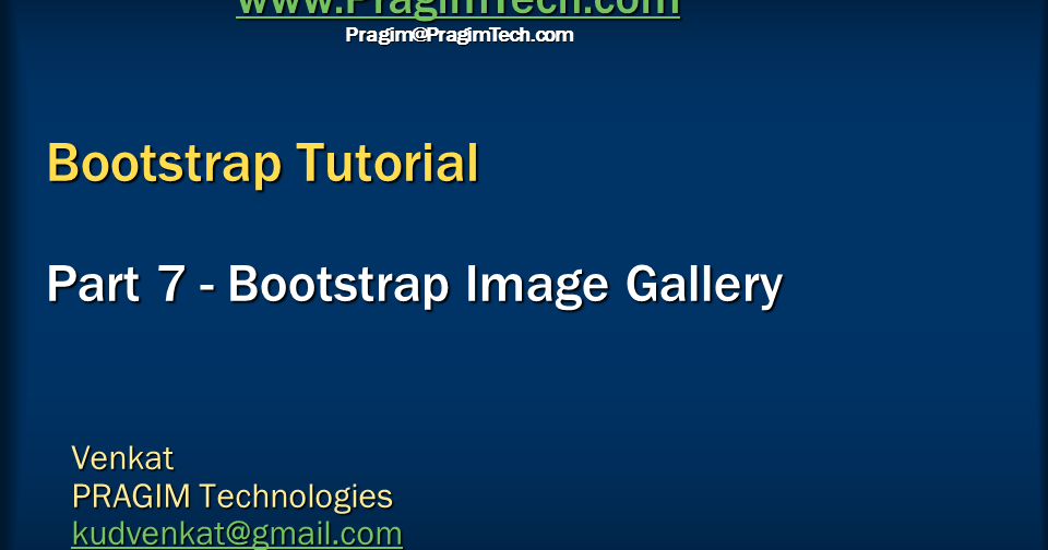 Sql server, .net and c# video tutorial: Bootstrap image gallery