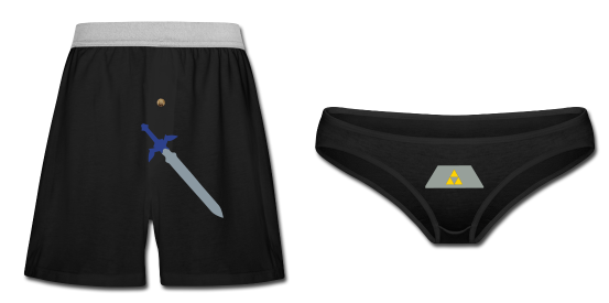 Ropa interior a juego para parejas amantes de Zelda | La Guarida Geek