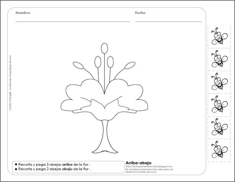 Fichas para preescolar: Fichas para preescolar: arriba y abajo,
