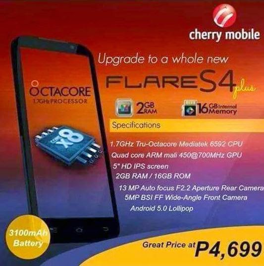 Cherry Mobile Flare S4 Plus Spotted, 5-inch HD Octa Core 2GB RAM ...
