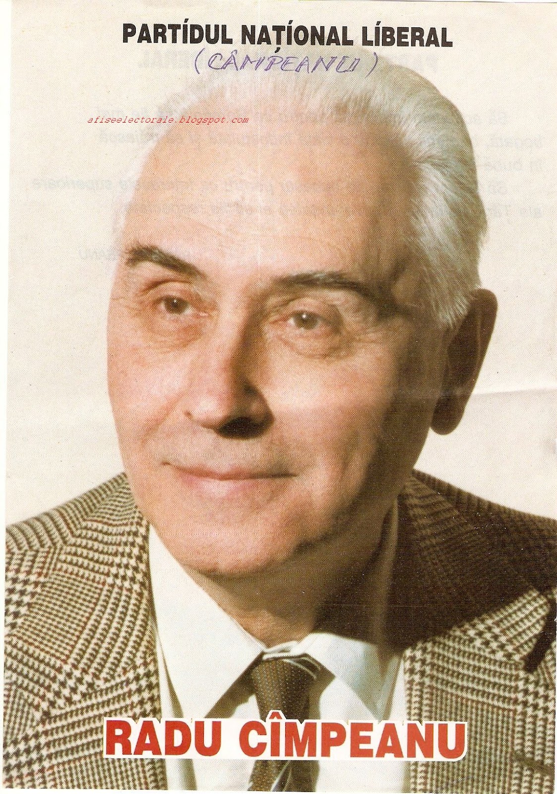 Afişe electorale: Radu Campeanu PNL-C presedintie 1996