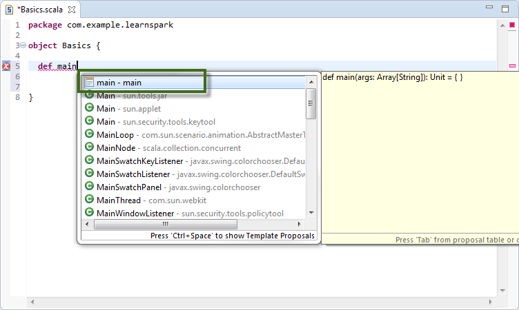 Spark Getting started - Develop using eclipse locally