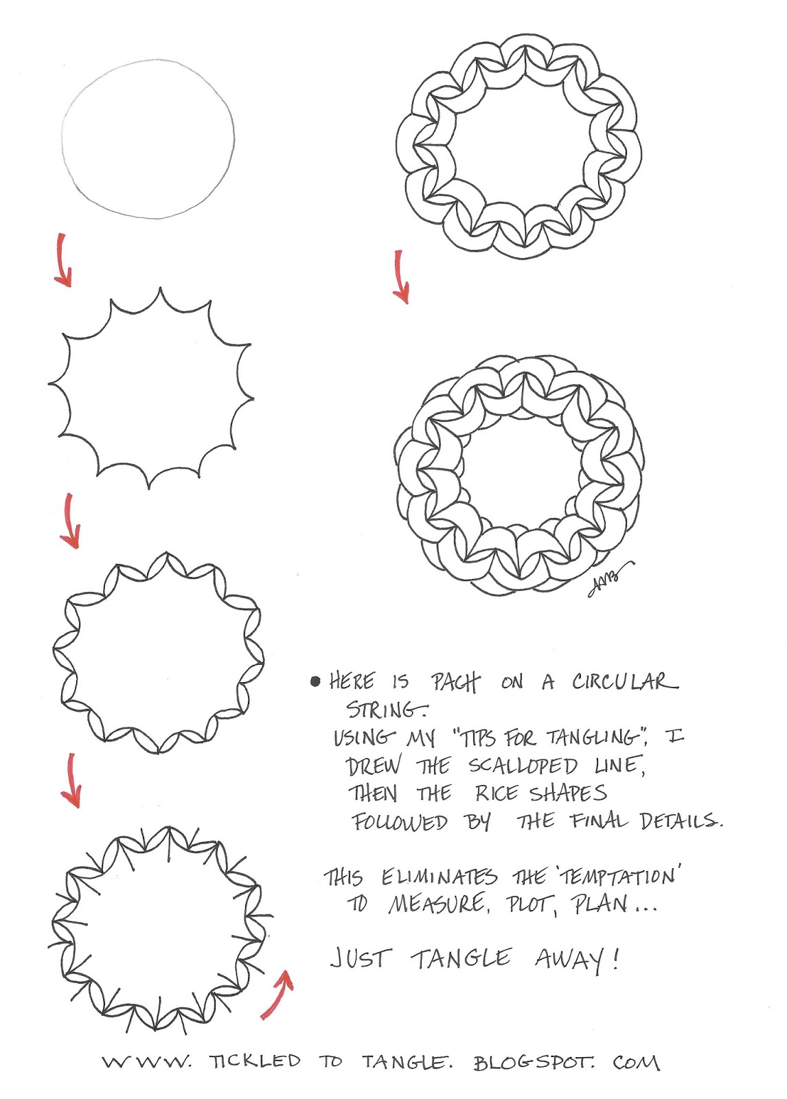 Tickled To Tangle: Tips for Tangling Pach
