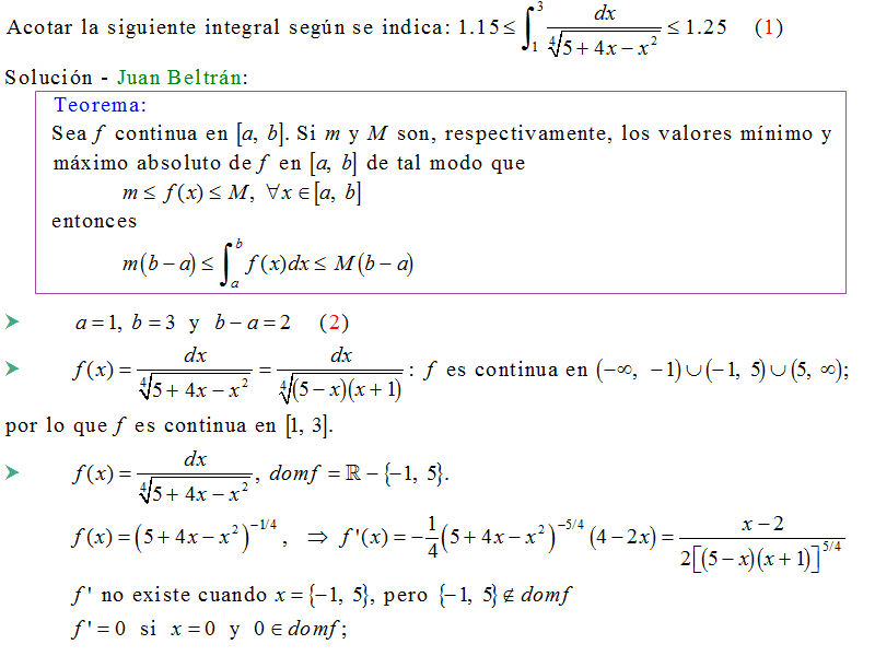 Cálculo21: Acotar una integral definida