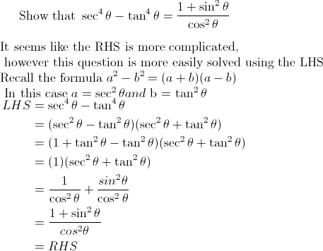 Proving trigo identities Part II