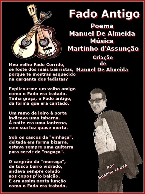 ♥ Molduras de Poemas de Fado ♥: Fado Antigo (Manuel de Almeida)