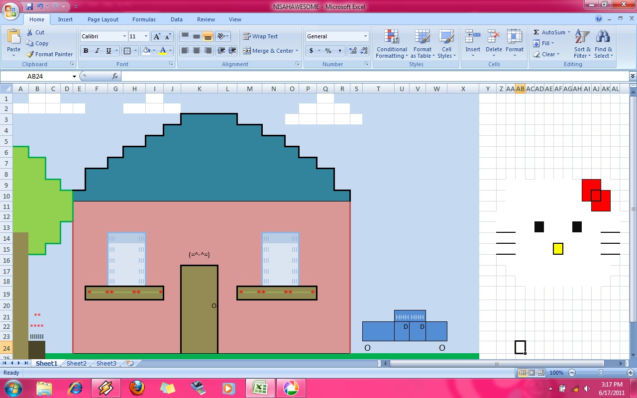 Ratu Tak Cantik: HELLO KITTY: Painting Using Microsoft Excel