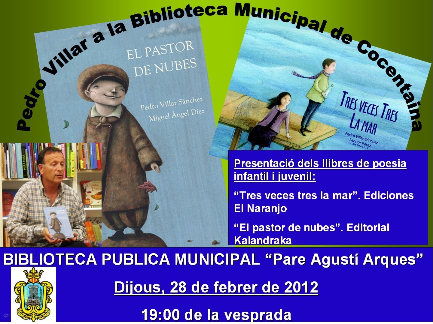 Poesia Infantil i Juvenil: Pedro Villar presenta "El pastor de nubes" i ...