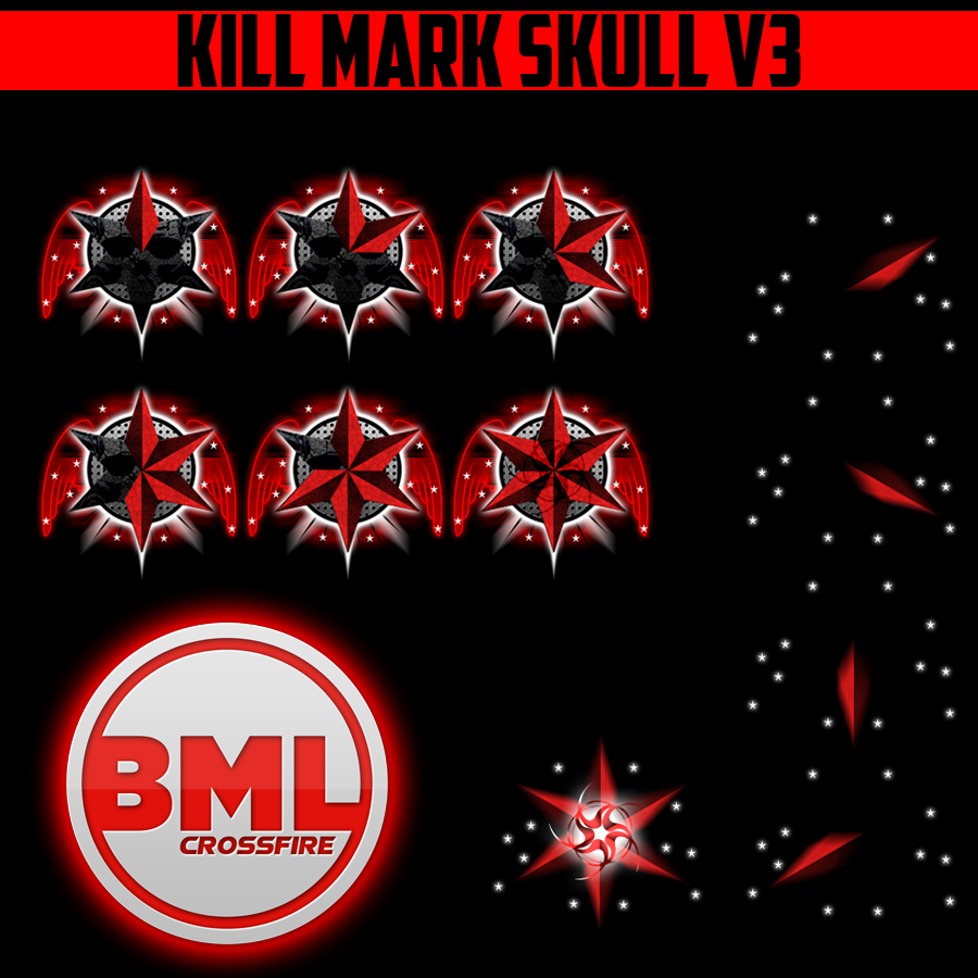 Marks Crossfire : Kill Mark Skull V3 - RED Crossfire