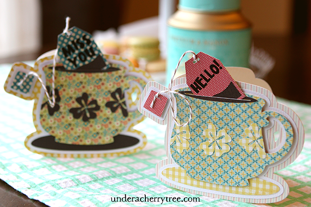 Under A Cherry Tree: Spring Tea: Tea Cup Shaped Cards