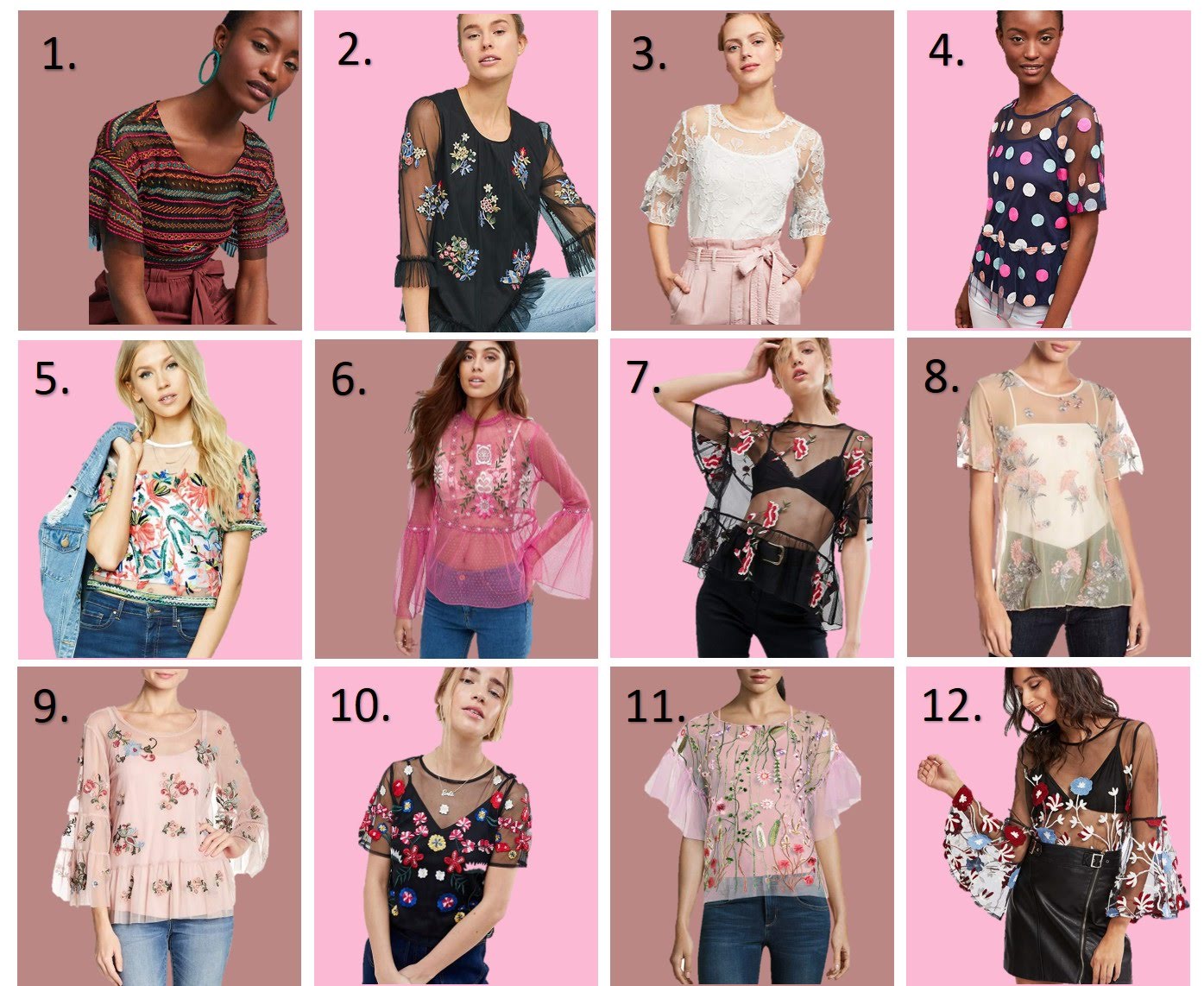 Embroidered Mesh Tops [Steal] - Treast | Irasema Ortiz