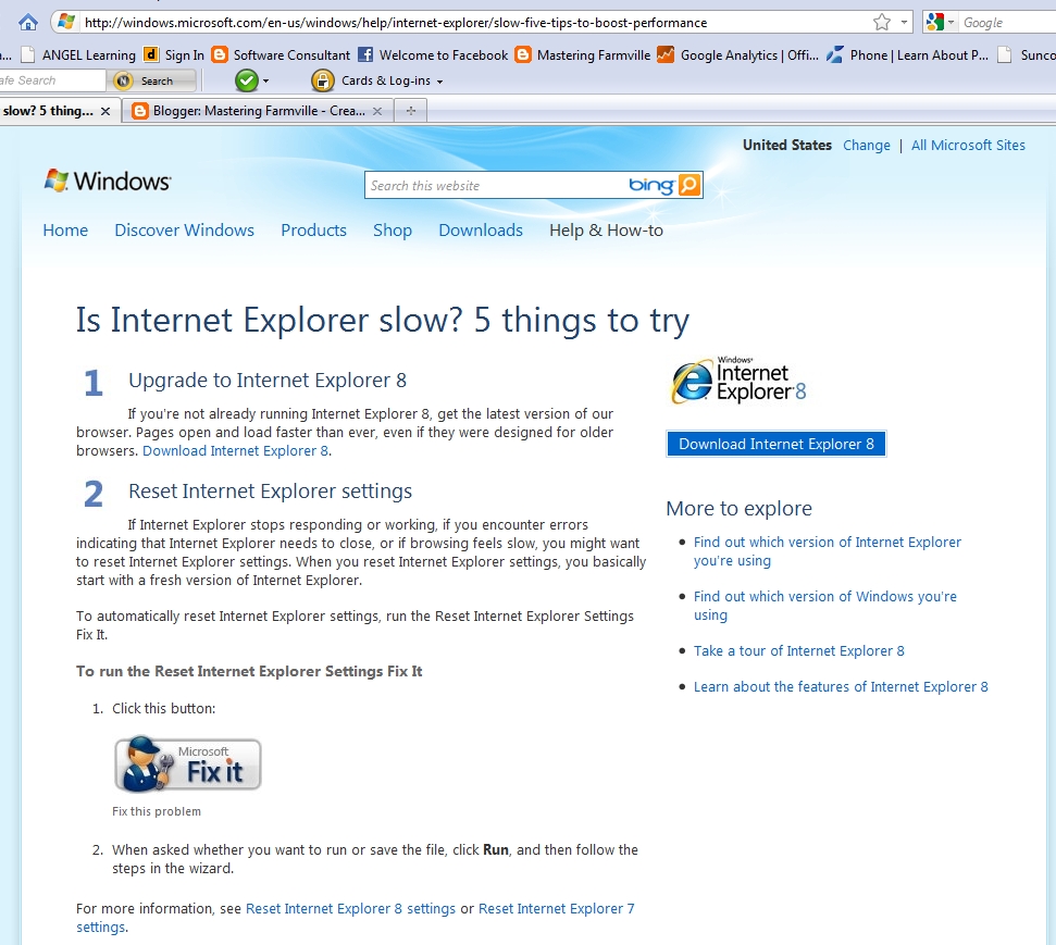Mastering Farmville: Internet Explorer Slow in Farmville???? Common ...