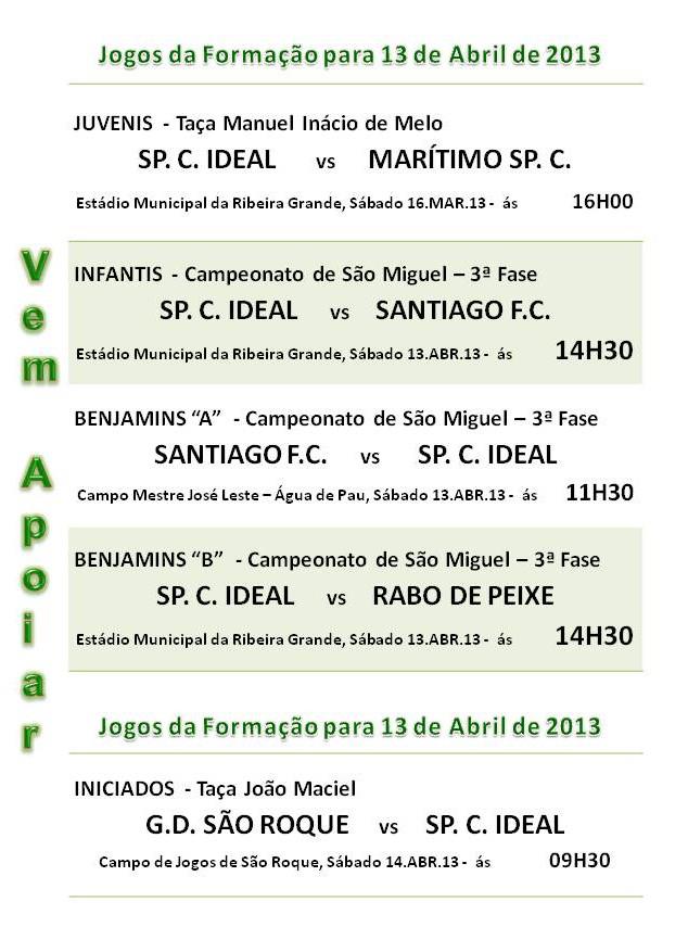 DFA - Desporto e Formação - Açores: FUTEBOL: CALENDÁRIO DE JOGOS DO ...