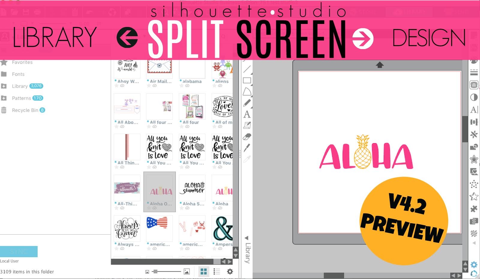 Library - Design Split Screen: Silhouette Studio V4.2 Feature ...