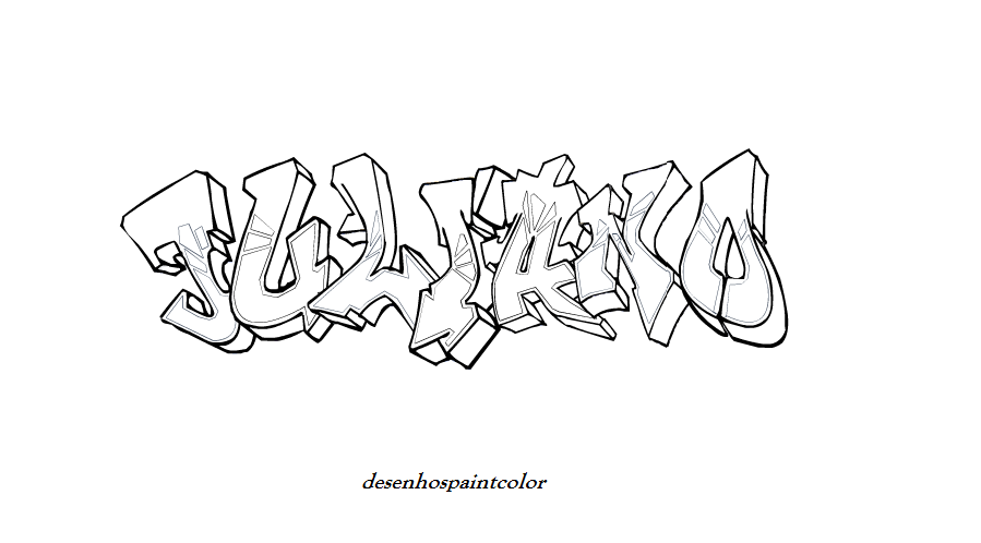 Colorindo com a Dry: DESENHO DE FONTE DE GRAFFITI COM NOME JULIANO PARA ...
