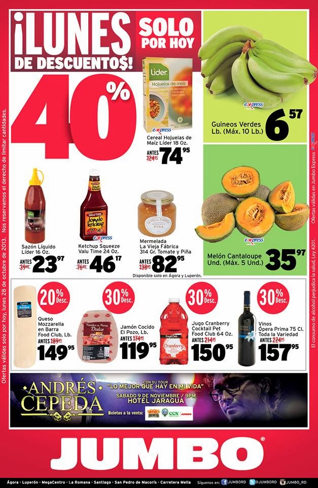 Promocioned: Ofertas de Supermercados - Lunes de descuentos en Jumbo