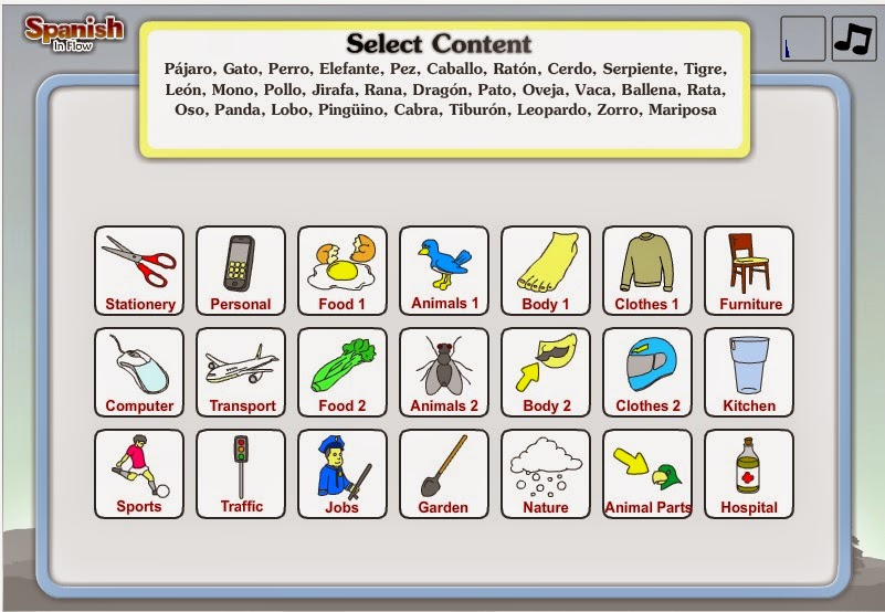 English & Spanish Teaching Blog for Kids: GAMES: SPANISH IN FLOW