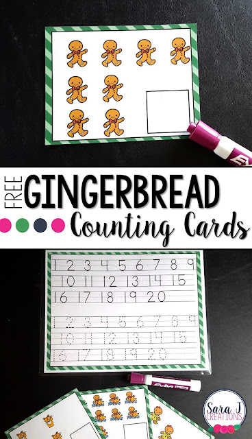Classroom Freebies Too: Gingerbread Counting Cards