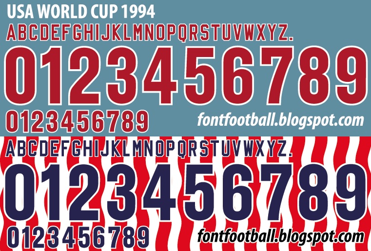 FONT FOOTBALL: Font Vector USA World Cup 1994 kit