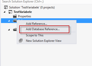 BI Future Blog: SSDT : Using an external reference in a project.