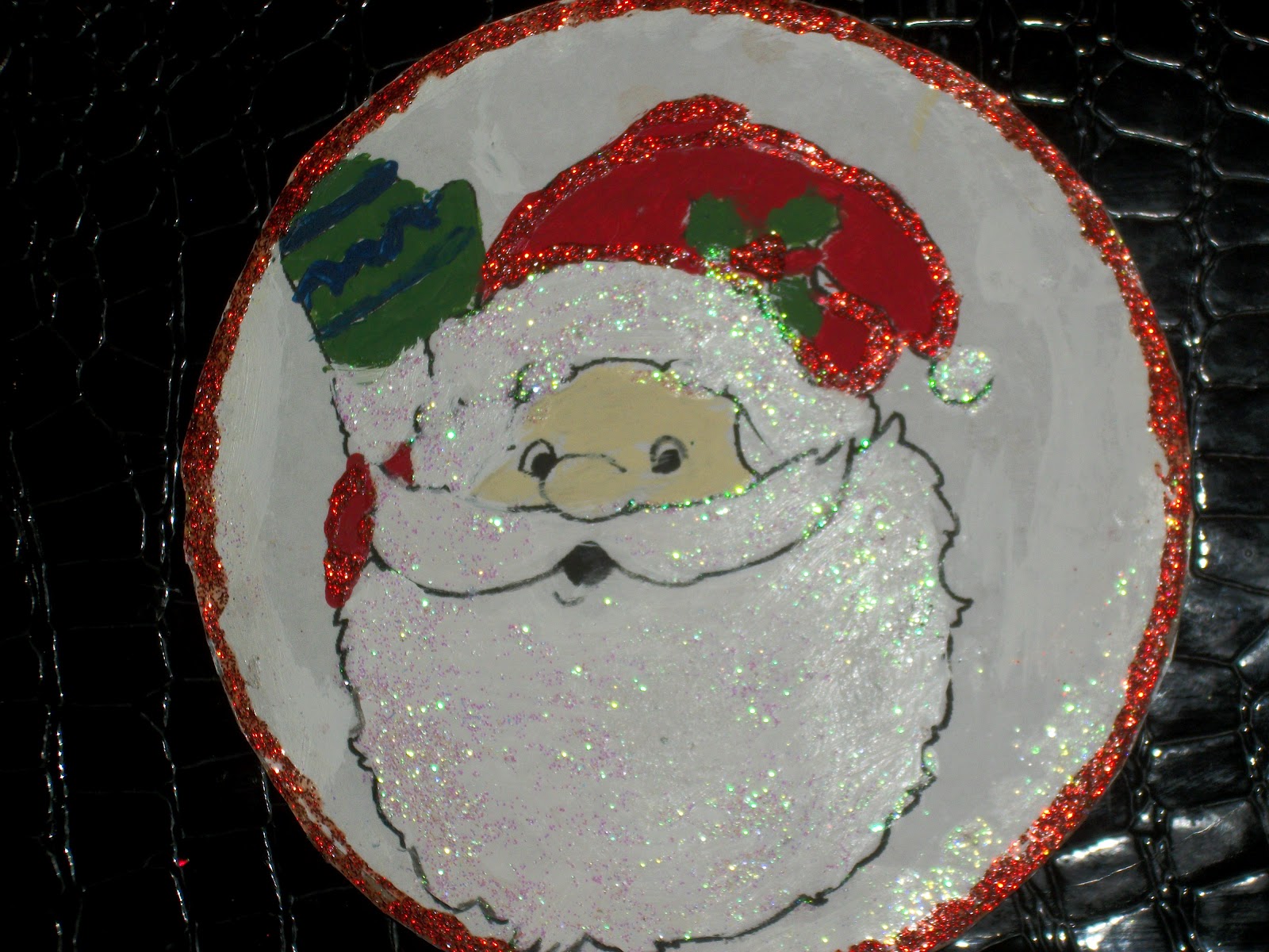 My Little Creative World: Santa's face with touches of glitter