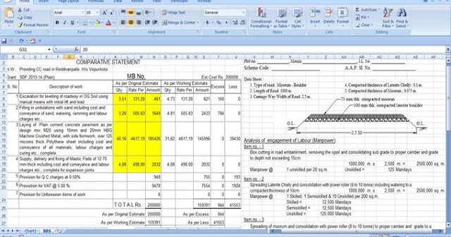 Download road construction estimating EXCEL spreadsheet - Engineering ...