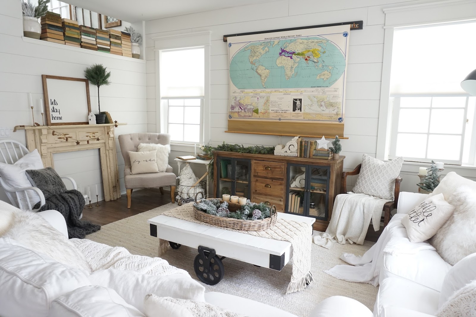 Cozy Cottage Winter Living Room