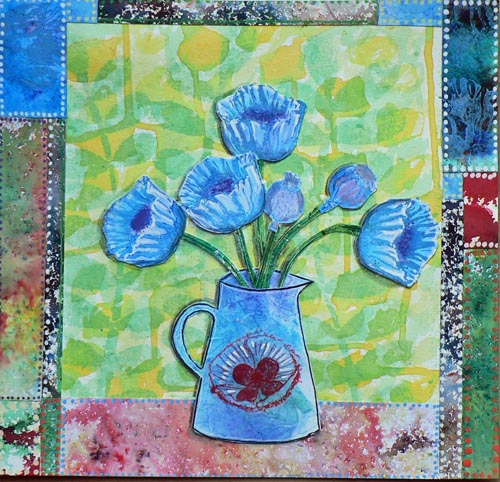 PaperArtsy: 2015 #17 Stamped and Collaged Art {by Pam Thorburn}