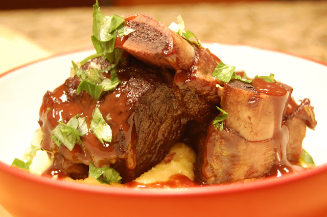 Braised Short Ribs with Parmesan Polenta ~ Honeymoon Kitchen