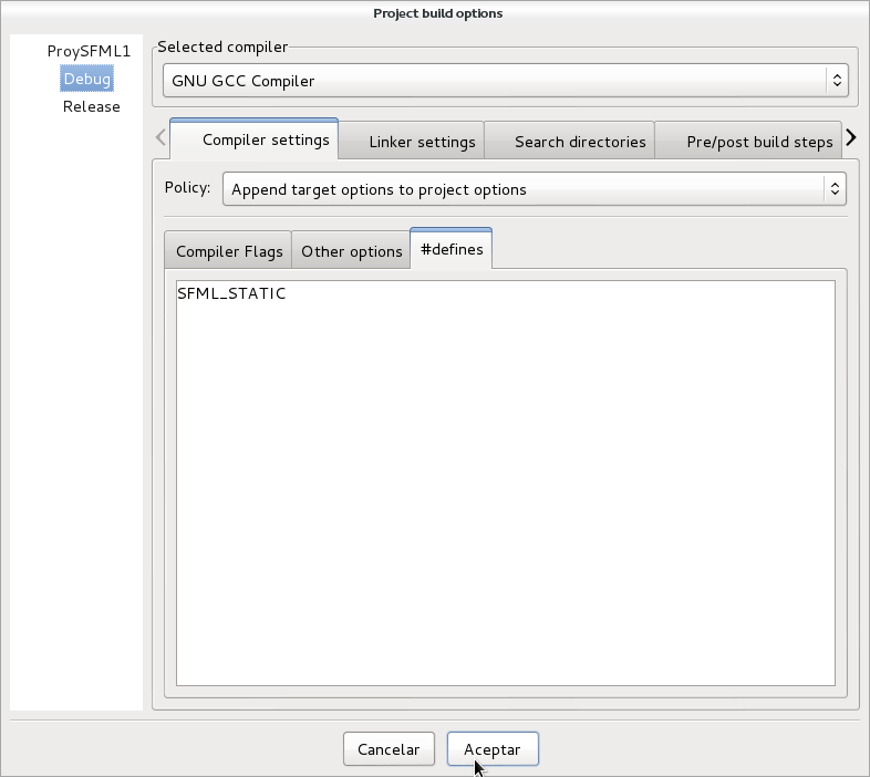 Configurar Code Blocks Y Sfml En Linux Debian