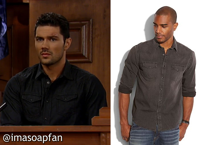 Nathan West's Black Chambray Shirt - General Hospital, Season 52 ...