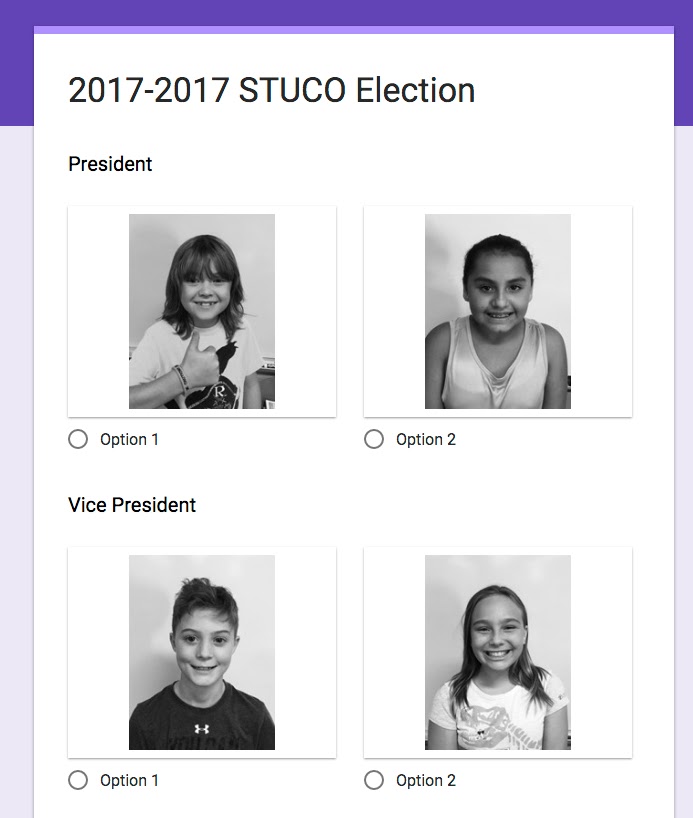 Mrs. Stembrarian: GOOGLE FORMS Tutorial - STUCO Elections