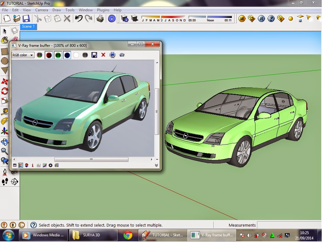 Tutorial V-Ray Sketchup : Cara Render Mobil di V-Ray SketchUp | Tutor ...