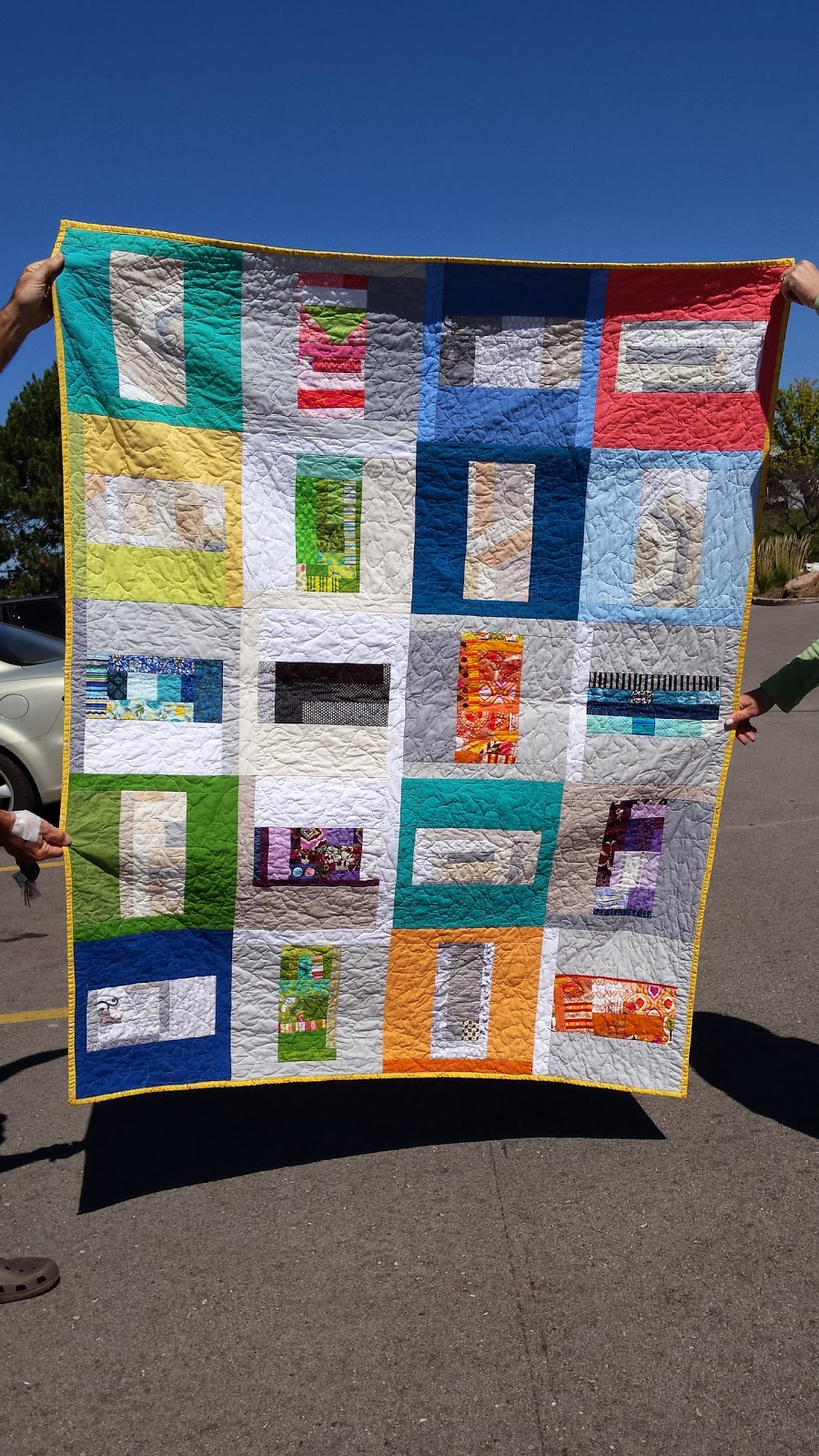 Sew Hungry: Scrappy Windows {A Finished Quilt}