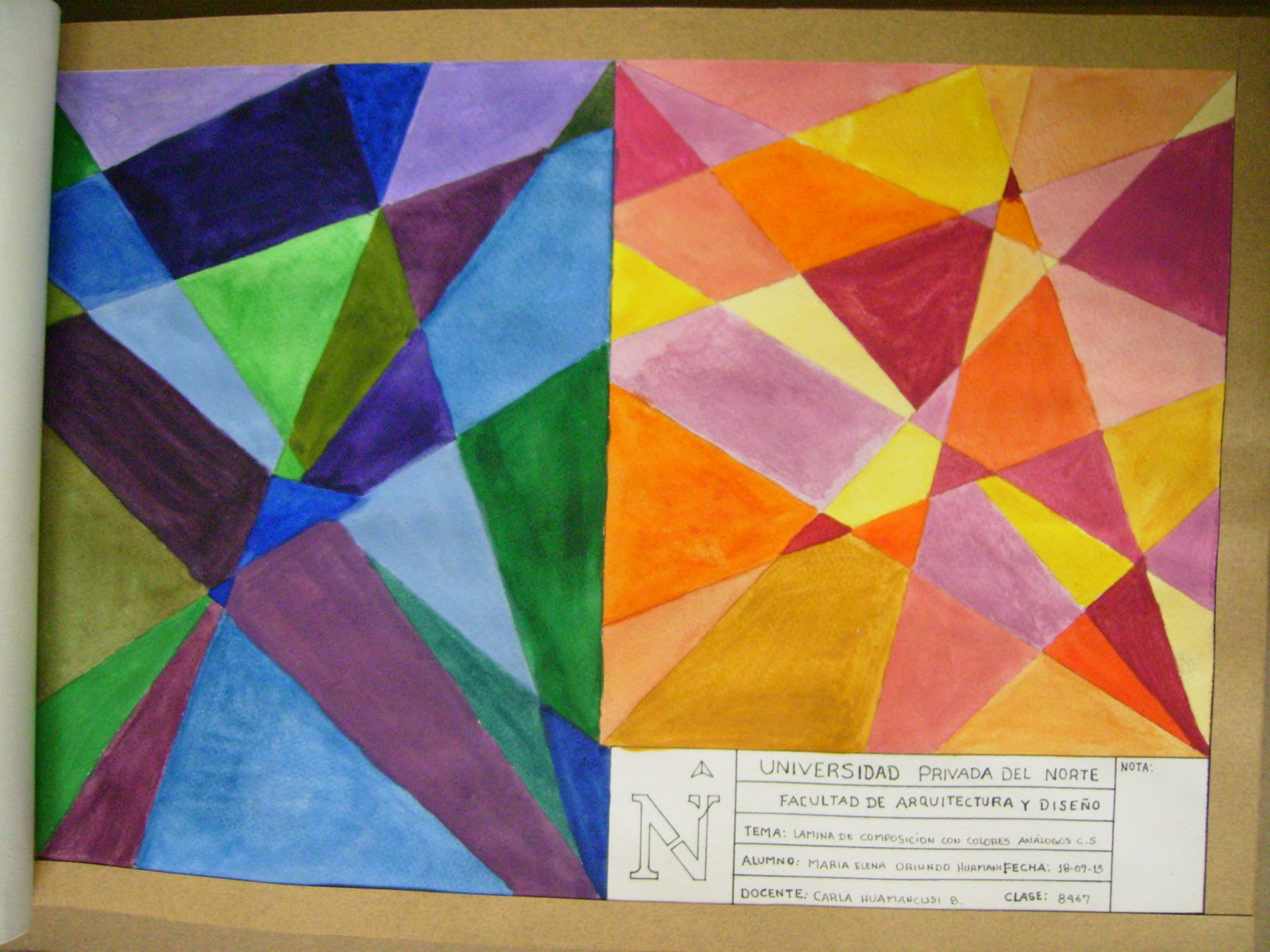 Arkydibujo: COMPOSICIÓN GEOMÉTRICA CON COLORES ANALOGOS