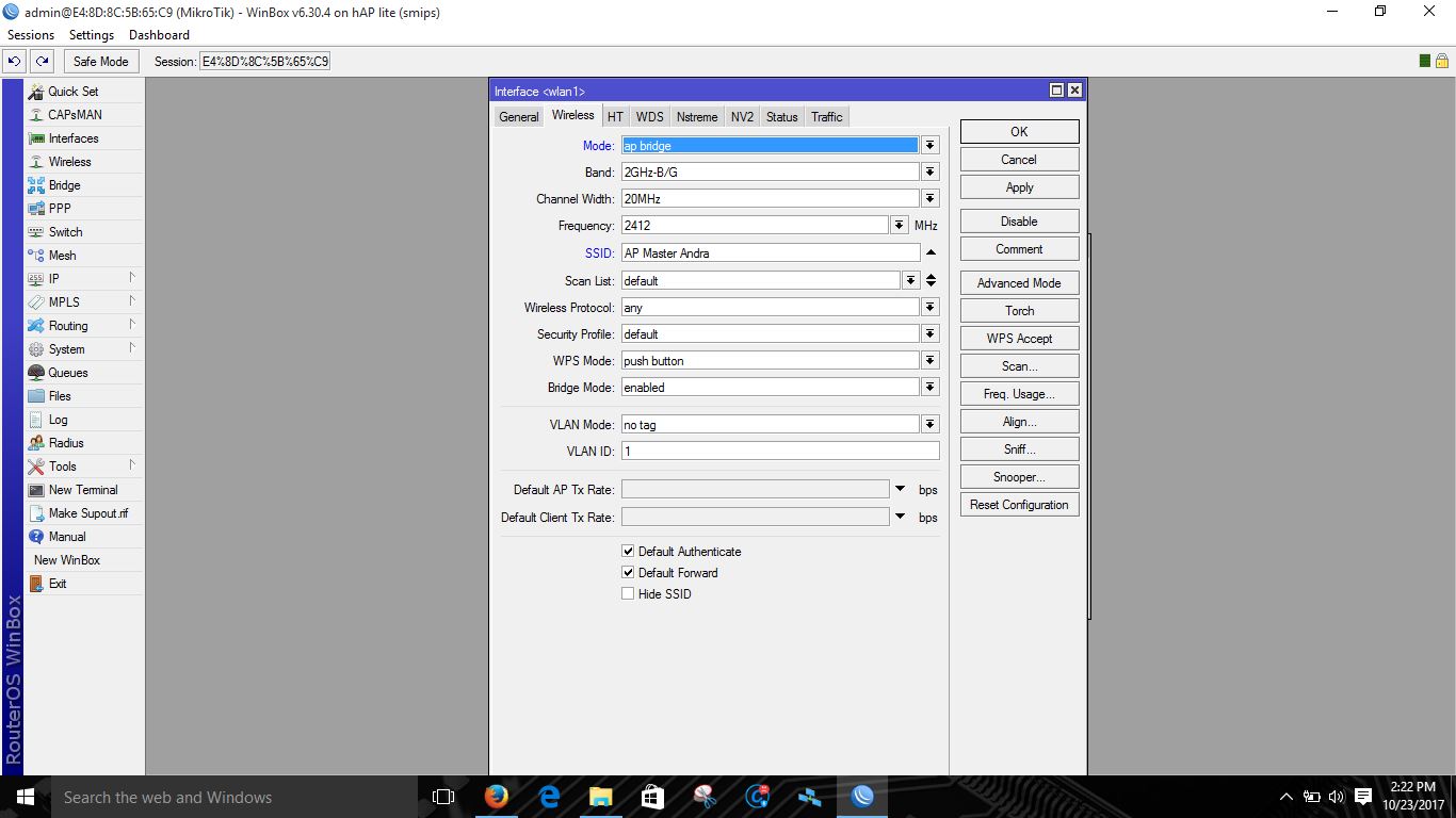 Cara Configurasi Wireless Distribution System Sebagai Master AP (MikroTik)